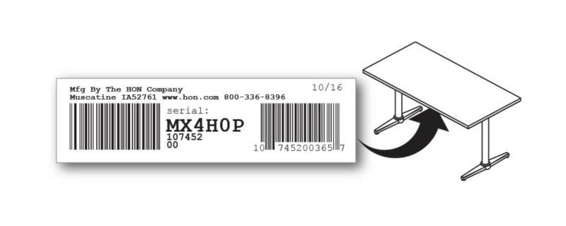 Serial Number Locator - Tables, Stands, and Lecterns | HON Office Furniture